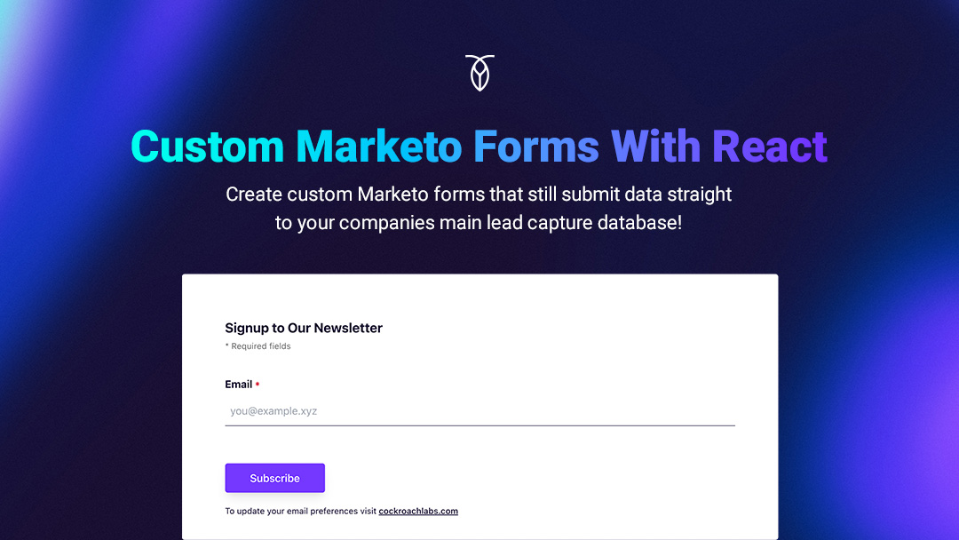 Github Pauliescanlon Cockroachdb Custom Marketo Forms With React